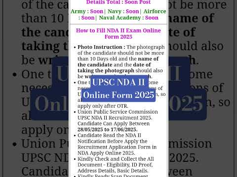 UPSC NDA II Online Form 2025 #upsc #upscnda #uspc #upscpreparation #upscnda