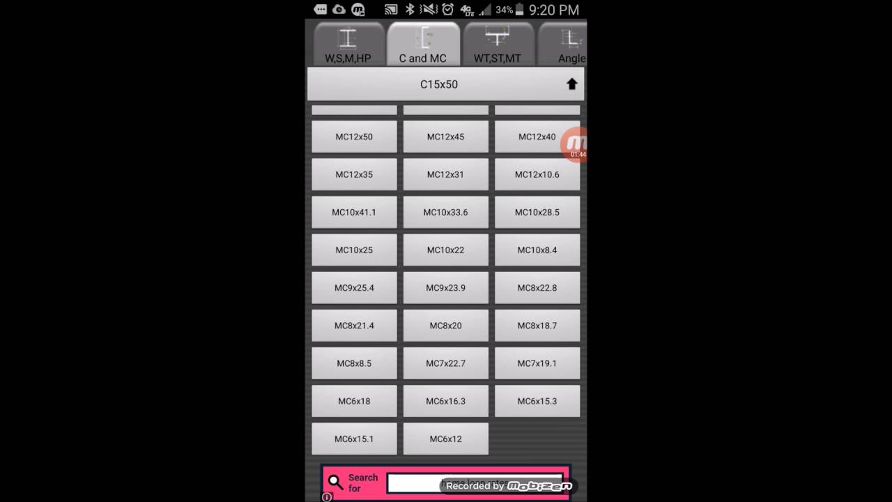 AISC Steel Table - Construction Management Project