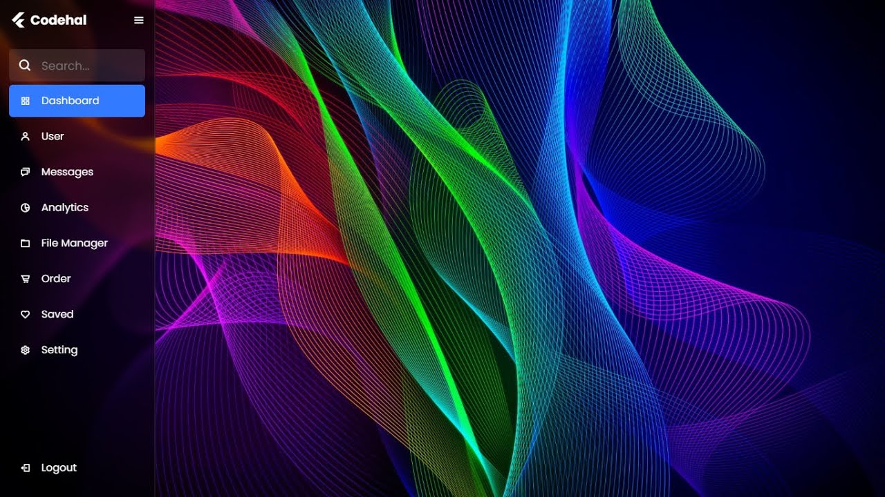 Responsive Glass Sidebar in HTML CSS and Javascript