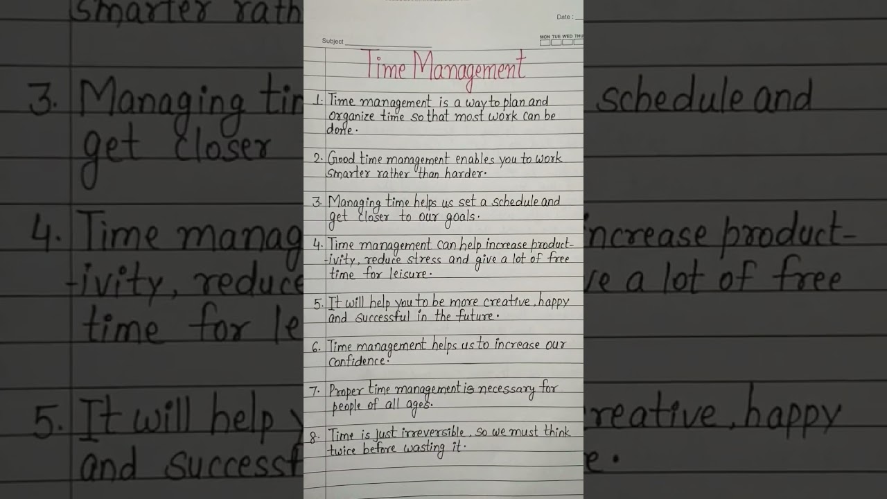 Time Management ll Essay on time management in english #youtube #shorts #english #englishspeaking