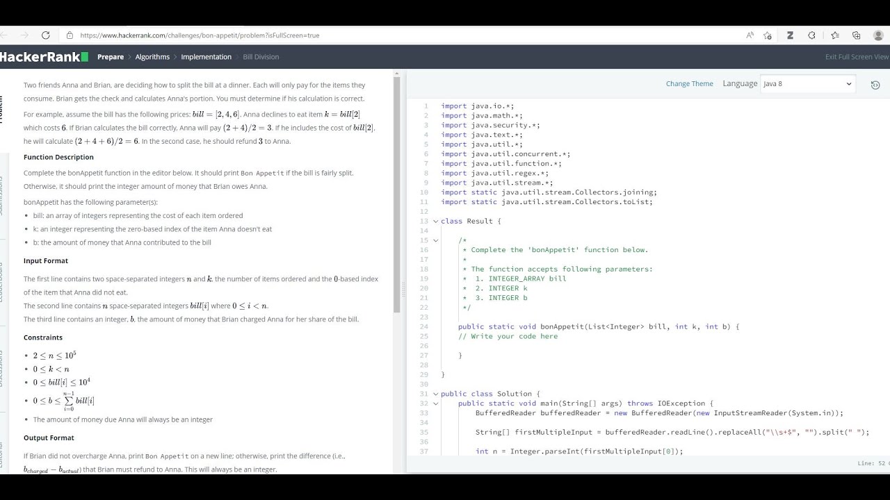 HackerRank - Bill Division