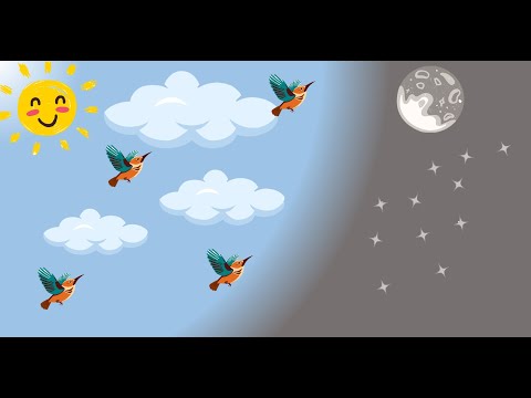 The sky vocabulary in English and French