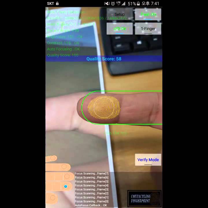 Contactless Palmprint Identification for normal smartphone camera