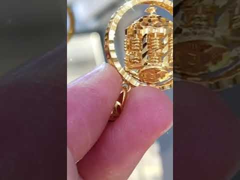 Gold Scale Jewels 916 Gold Moveable Abacus With Coin Pendant