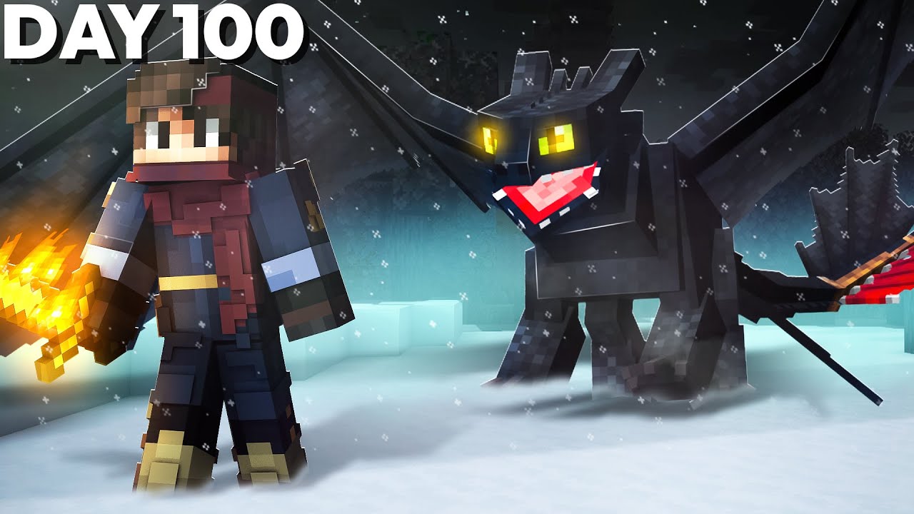 100 Days in HARDCORE HOW TO TRAIN YOUR DRAGON in Minecraft: The Winter Storm!