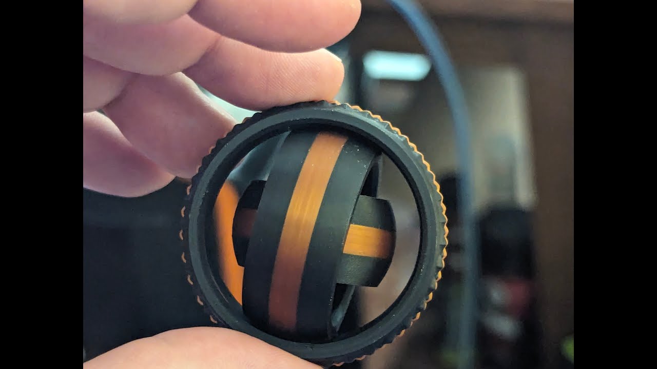 3D Printed 3-Ring Micro Gyro Fidget Spinner