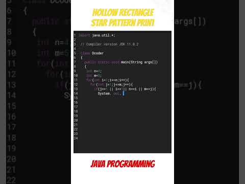 Hollow Rectangle ||Star Pattern using Java #coders #javaprogramming