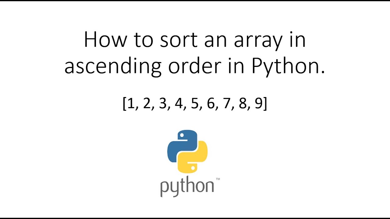 How to sort an array in ascending order using Python