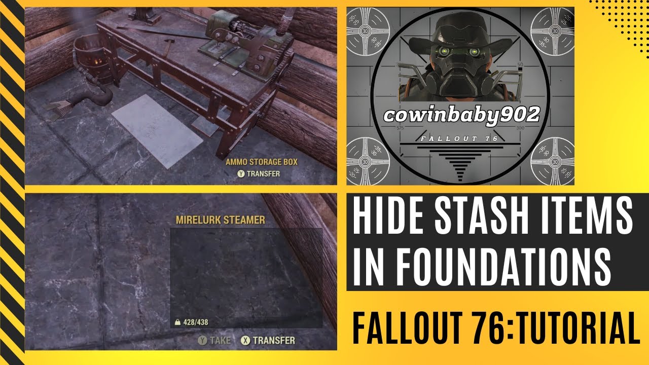 Fallout 76 Tutorial: Hide Interactable Stashes Into Foundations