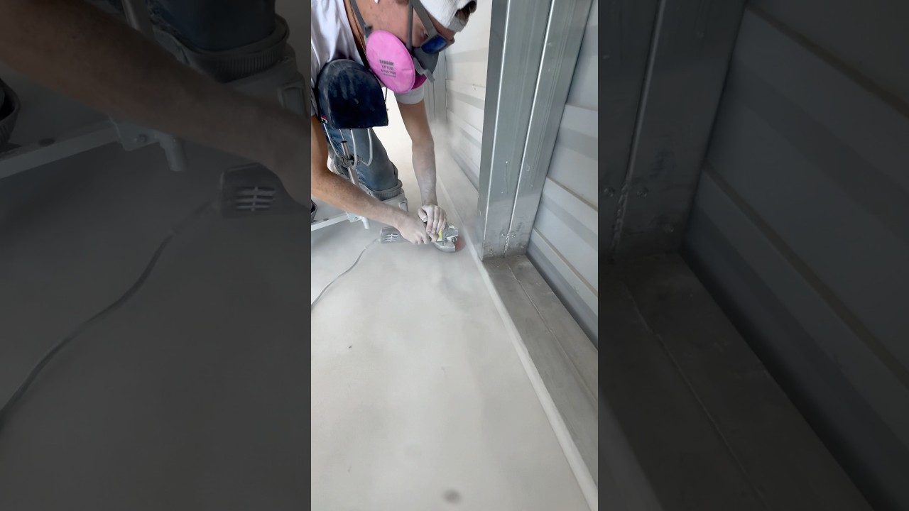 Hand grinding a concrete floor💨😅 #dusty #epoxy #preperation #concretecoatings #florida #orlando