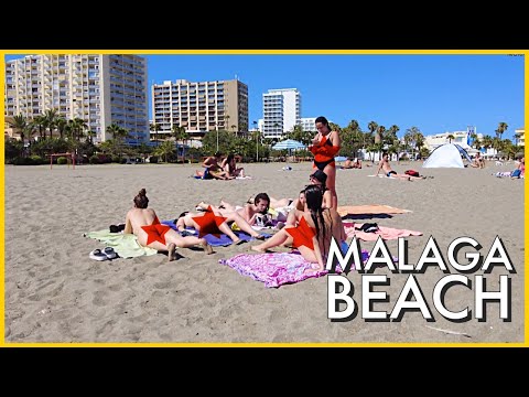 Walking tour of Malaga Beach Spain🇪🇸