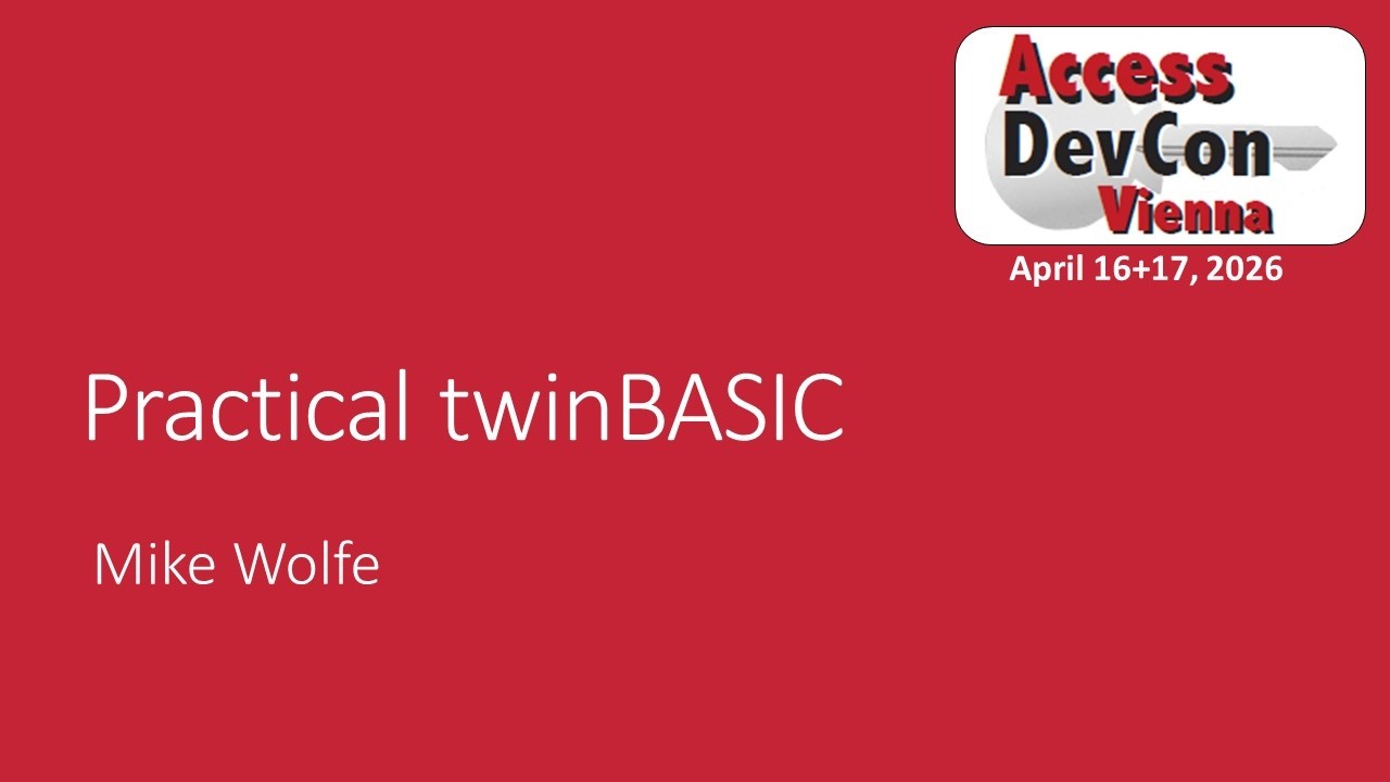 Access DevCon 2026 – Practical twinBASIC