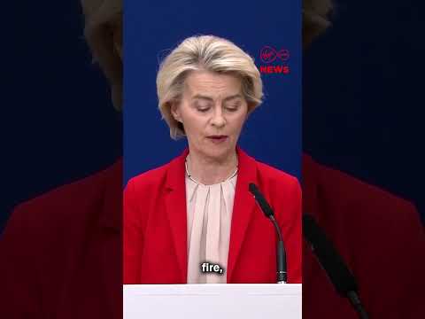 European Commissioner Ursula von der Leyen speaks on state of Ukraine war
