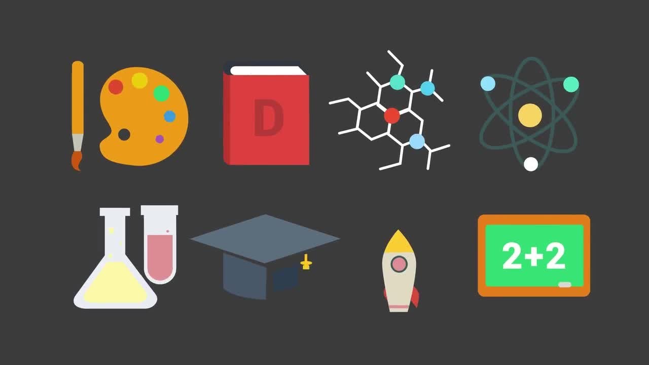 Education Icons Pack Motion Graphics Templates