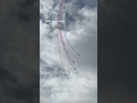 Moment French military aircraft collide and crash