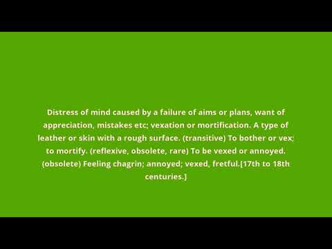 what is the meaning of chagrin