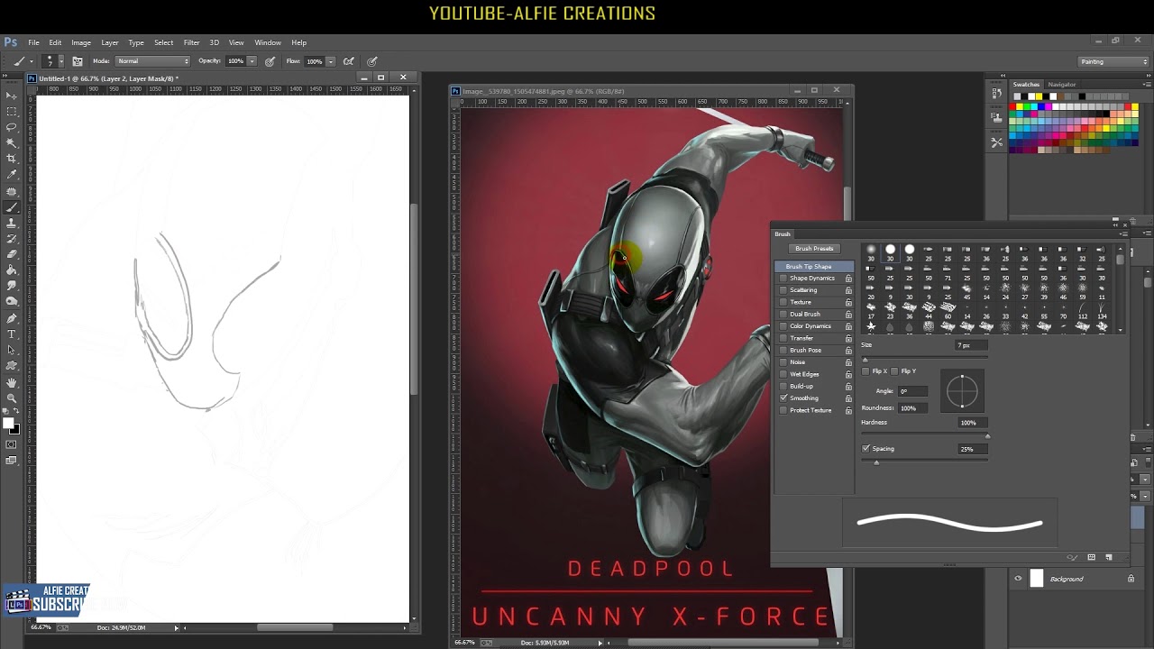 Deathpool digitalArt Time lapse| Photoshop cc #Marvel |HD