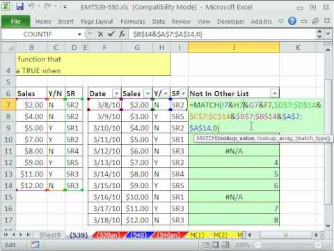 Excel Magic Trick 539: Extract New Records Not In Old List -- Filter Method