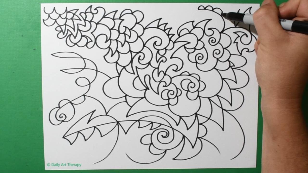 Intuitive Drawing #10 / Decorative Foliage / Soul Expressionism / Abstract Doodle /Daily Art Therapy