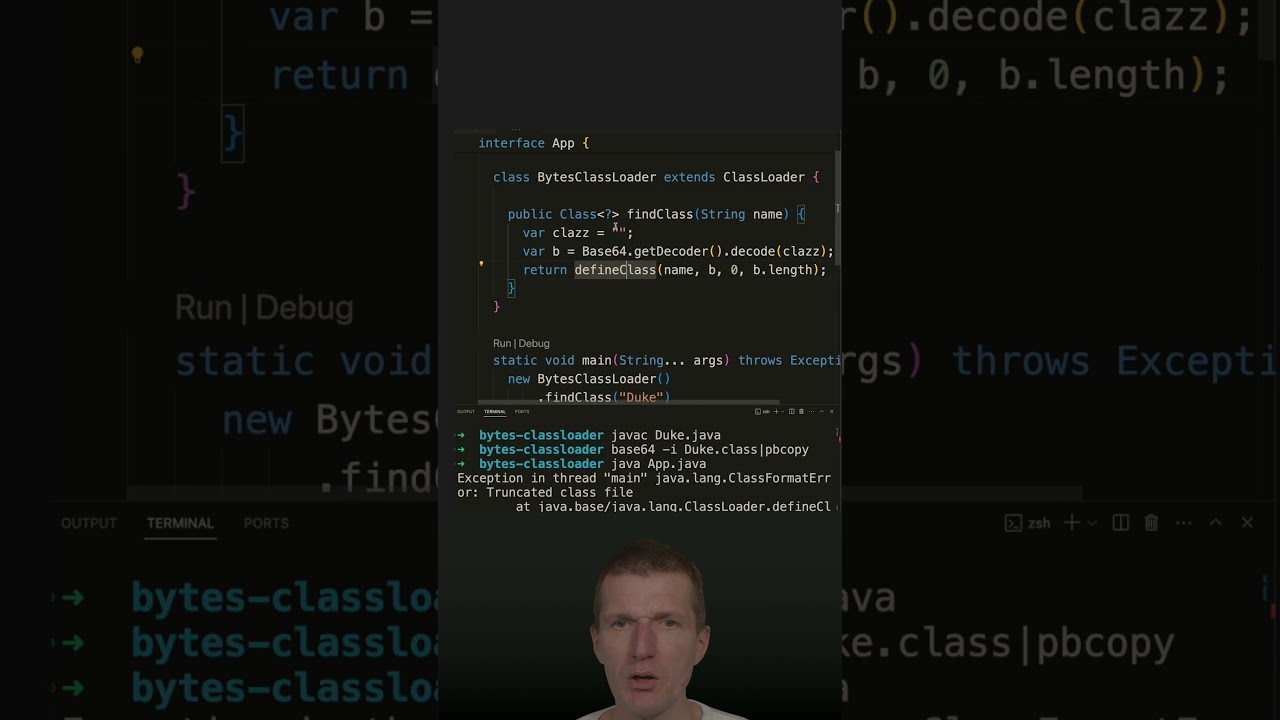 Loading Base64 Encoded Classes with Custom ClassLoader #java #shorts #coding #airhacks