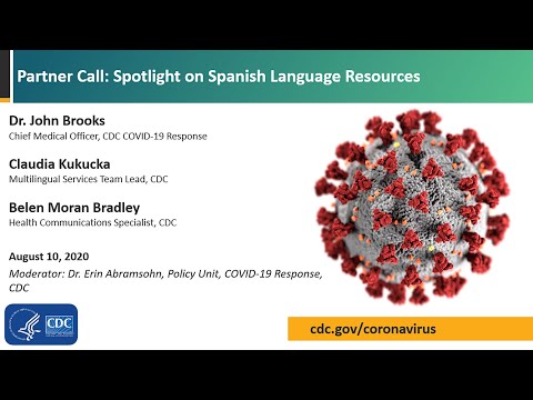 CDC COVID-19 Partner Call: Spotlight on Spanish Language Resources