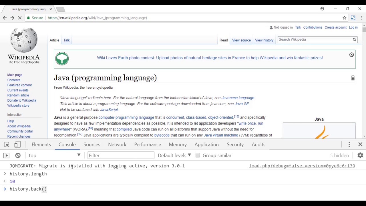 The history object in JavaScript