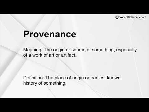 Provenance Meaning