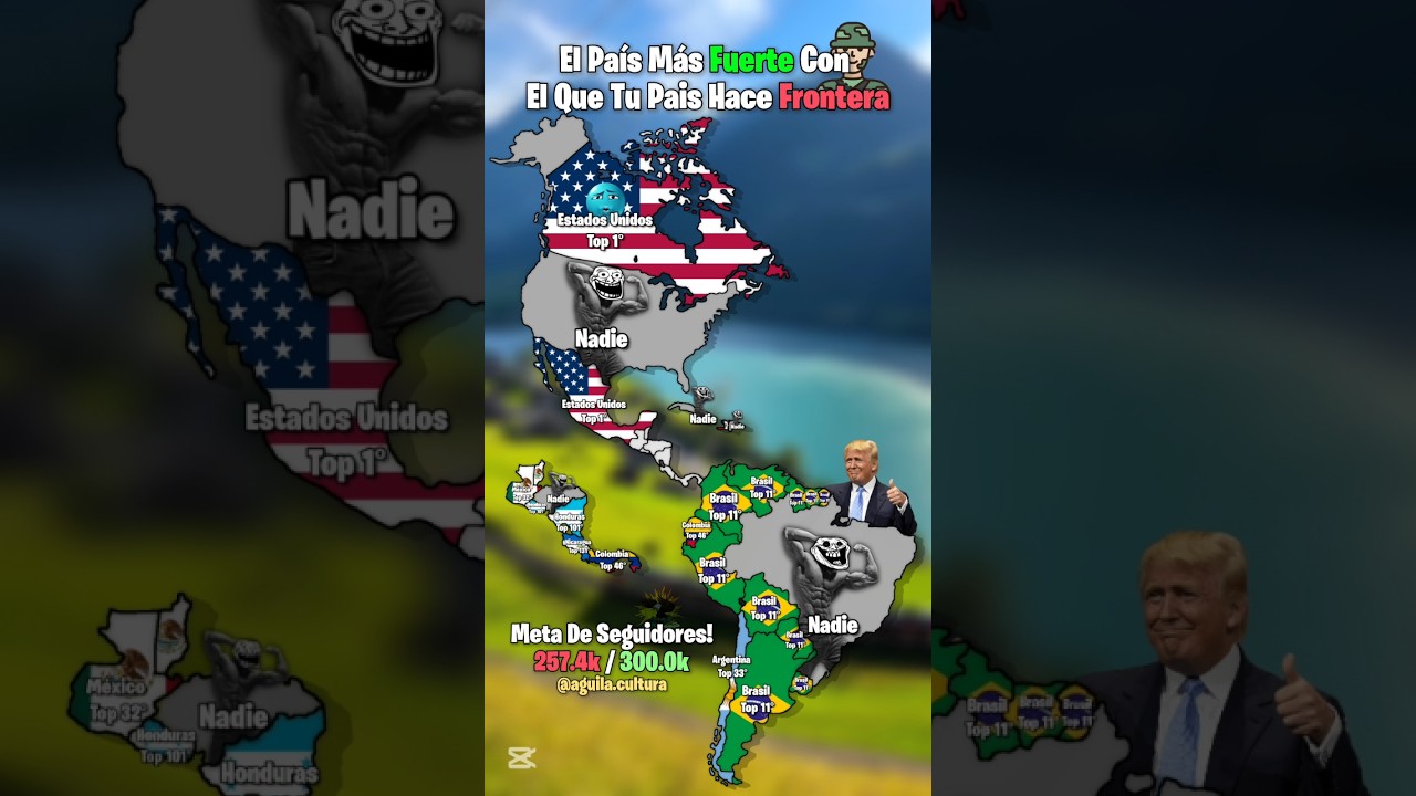 El País Más Fuerte Con El Que Tu Pais Hace Frontera #map #geografia #countryballs #mapper #mapping