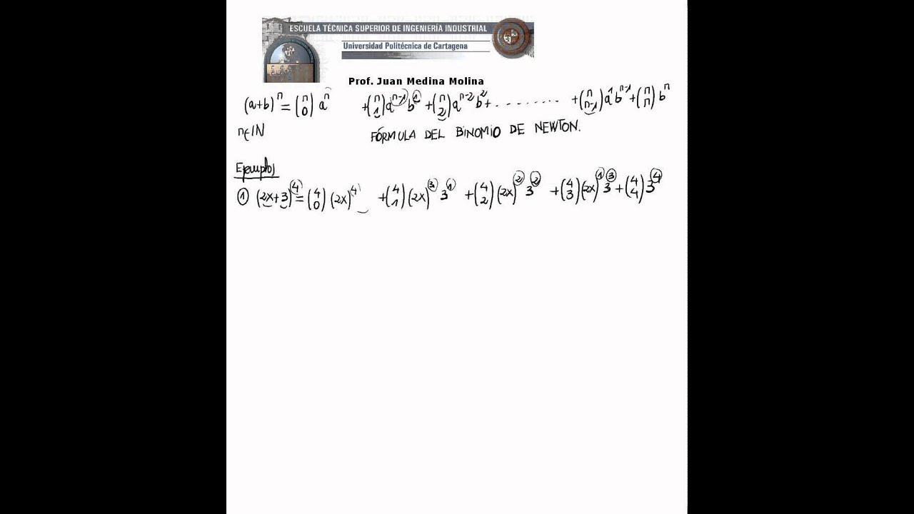 Fórmula del binomio de Newton