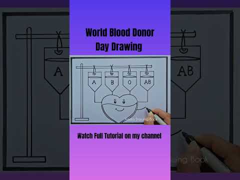 World Blood Donor Day Poster Drawing | Blood donation Drawing |Blood Donation Awareness Drawing easy