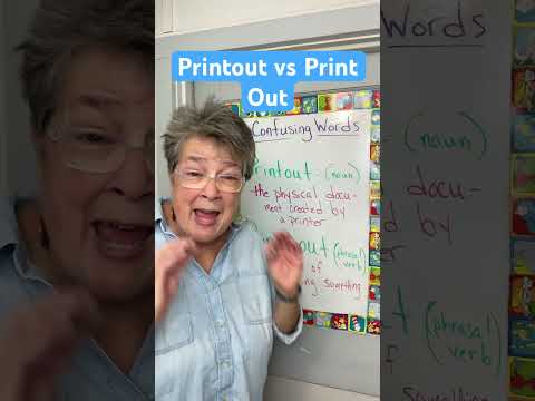 Printout vs Print Out #esl #languagelearning #english #words#printout #easyenglish