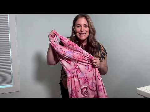 Denim & Co. Beach V Neck Swim Dress with Waist Detail on QVC