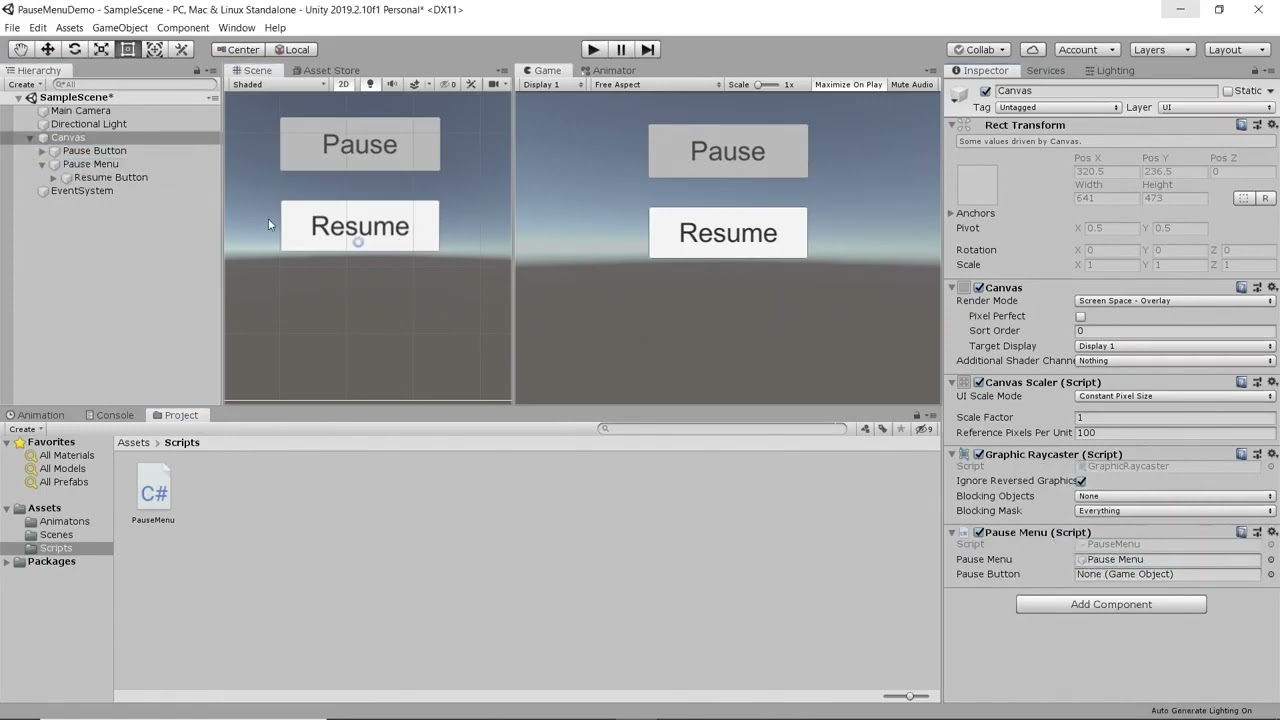 How to play animation when game is paused   Unity