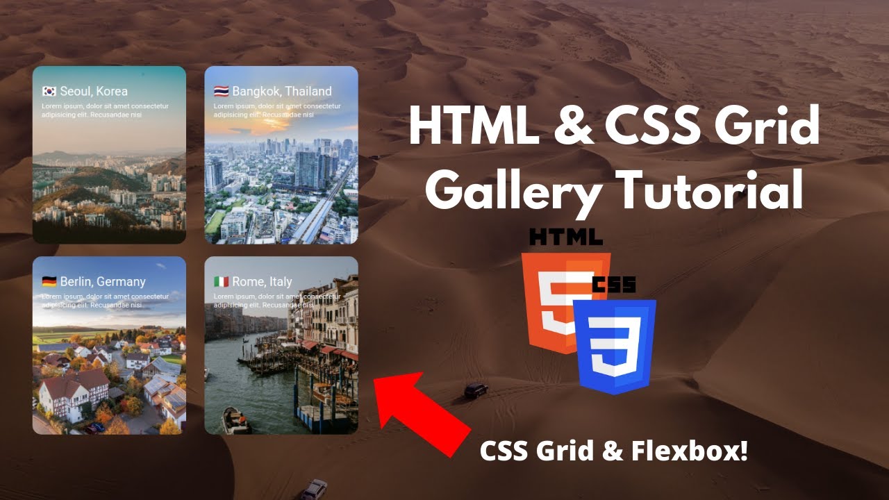 HTML & CSS Image Gallery Tutorial | CSS Grid & Flexbox