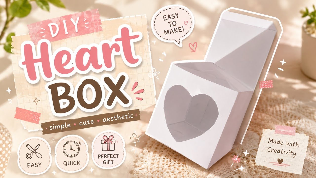 Cute Paper Gift Box with Heart Cutout ✨| @CherryyOfficial