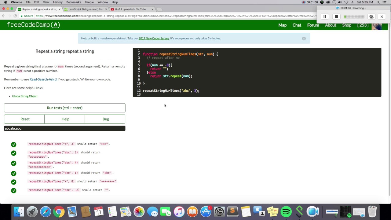 FreeCodeCamp: Repeat a String