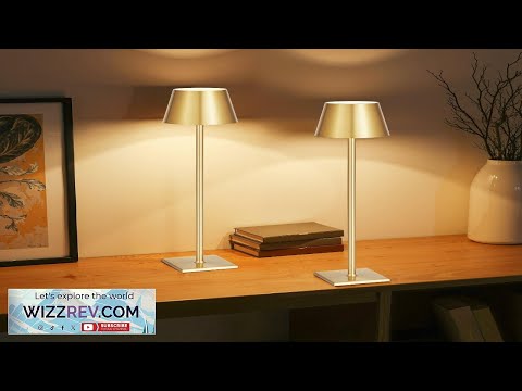 Cordless Table Lamp 2 PCS Rechargeable Battery Desk Lamp Adjustable Height Gold Review