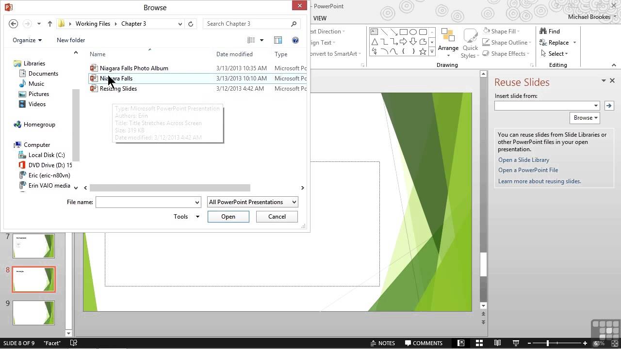 Microsoft Powerpoint 2013 Tutorial | Reusing Slides