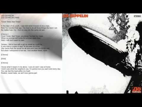 Led Zeppelin - Good Times Bad Times [HD] + lyrics