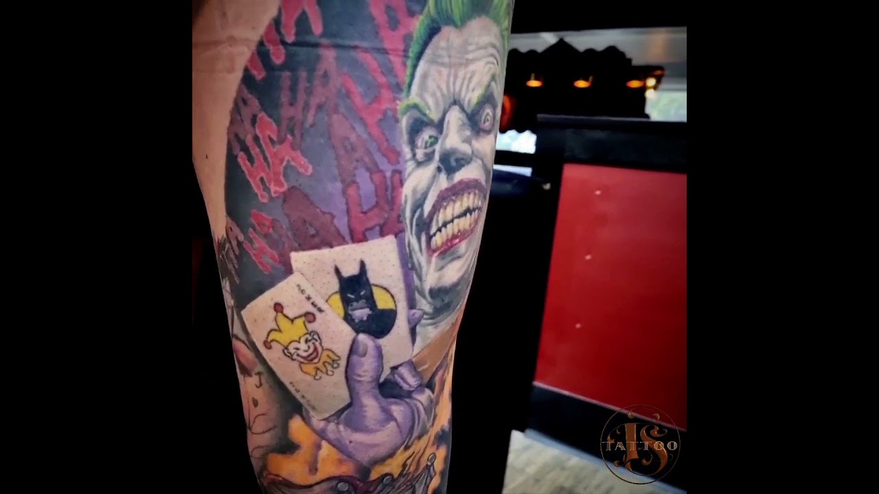 Joker leg sleeve  TOP SHELF TATTOO    Brett Clifton