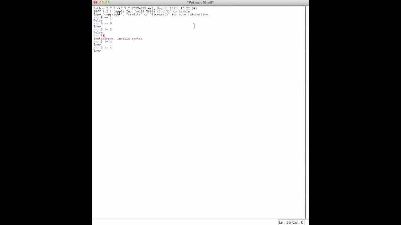Python - Comparison Operators (4) HD