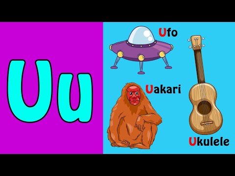 U letter words || Words That Start with U || U for UFO, U for Unicorn, U for Umbrella, kids video