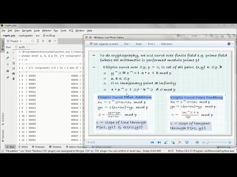 Elliptic Curve Cryptography + Python + Public Key Cryptography (public version)