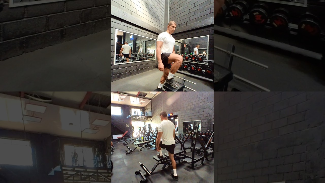Video for the Bench step ups bodyweight same leg exercise | App ...