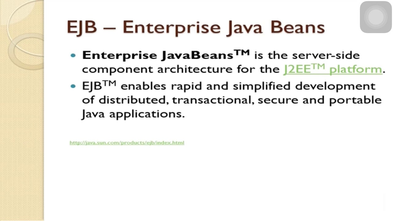 Sec 1.6  EJB— Enterprise Java bean