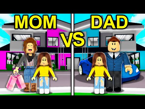 MOM'S House VS. DAD'S House in Roblox Brookhaven..