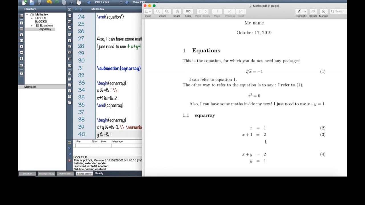 Latex Tutorial - Part 3 - Equations