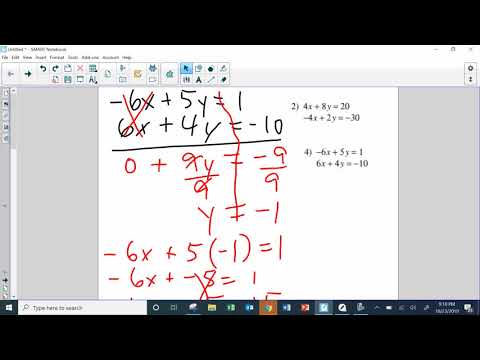 Solving system of equations by elimination video 1 problems from worksheet