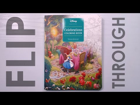Disney Dreams Collection Thomas Kinkade Studios Celebrations Coloring Book Flip Through