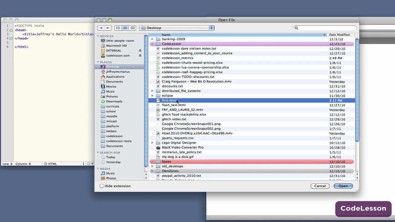 CodeLesson HTML5 Hello World